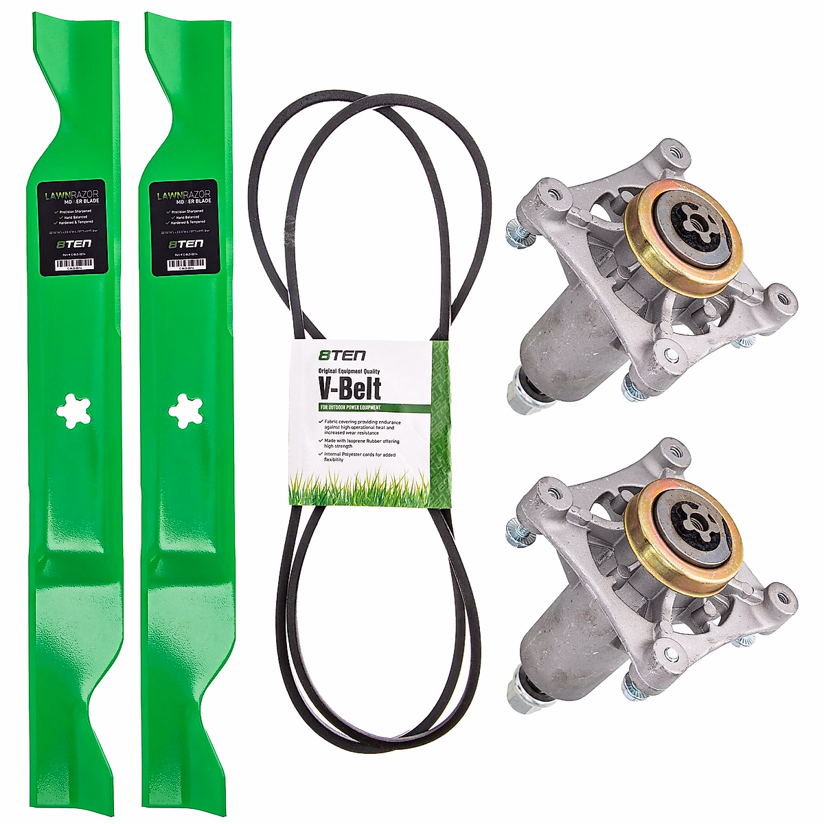 8TEN Deck Rebuild Kit for Husqvarna 46 inch YTH21K46 YTA22V46 YTH20K46 YTH18K46 YTH22V46XLS Blade Spindle Belt