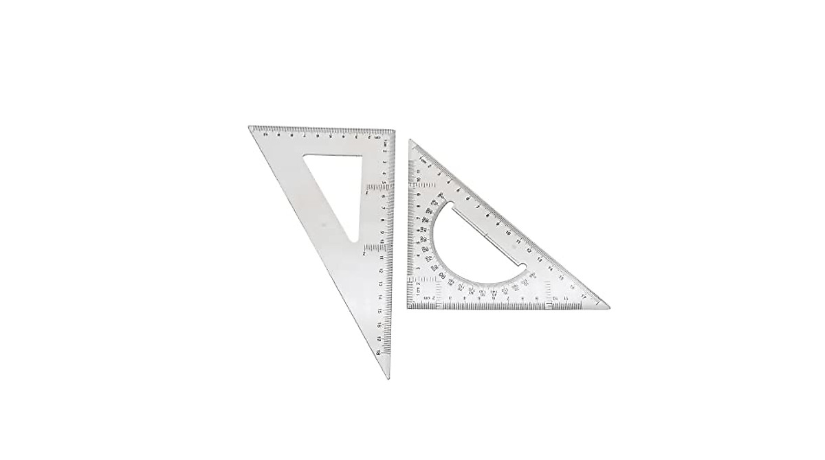 Transparent Triangle Ruler Set - Perfect for School & Office