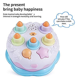 OKREVIEW First Birthday Cake Toy - Singing Music Cake Toys with Counting and Blow Candles Toys for 18 Months+ Old Boys Girls Birthday and Xmas Gift