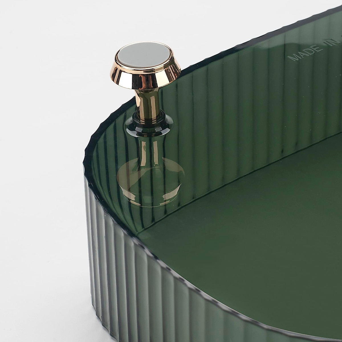 Makeup Perfume Organizer, Bathroom Vanity Tray, Decorative Dresser Tray, Countertop Organizer Tray for Cosmetics, Dark Green