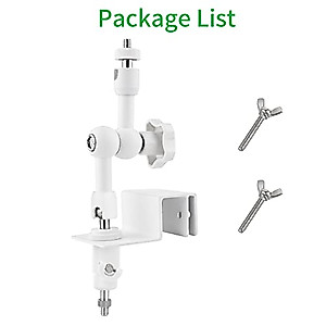 ALERTCAM 2-in-1 Weatherproof Gutter Mount for Arlo Solar Panel and Arlo Pro/Arlo Pro 2/Arlo Pro 3/Arlo Pro 4/Arlo Ulra Security Camera, Perfect Angle to Get Adequate Sunlight - White