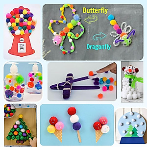 Adeweave 1000 Assorted Craft pom poms – Multicolor Bulk pom poms Arts and Crafts, Pompoms for Crafts in Assorted Size- Soft and Fluffy Puff Balls, Large Colored Cotton Balls for Home and School