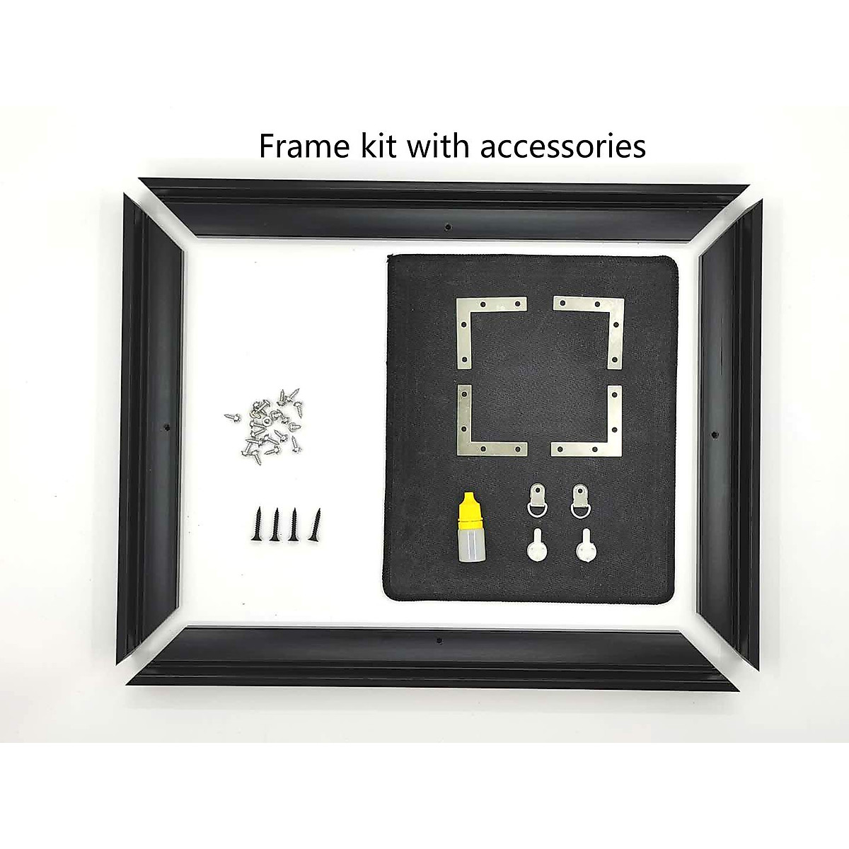 DIY Floating Frame for 12X16"/30.5X40.7cm Canvas,0.6-0.8"/1.5-2cm Deep.Picture Art Wall Décor,Art Canvas Black Frame,a Frame Kit,Cut to Pieces,No Canvas Included