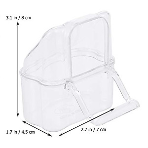 POPETPOP Bird Cage Hanging Feeder Cups - 3 Pcs Clear Plastic Food & Water Dispenser Bowl - No Mess Bird Feeder Bowl for Pet Cages