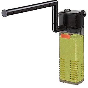 Duedusto Aquarium Internal Filter with Two Stage Filtration, Ultra Quiet Small Fish Tank Filter with Adjustable Flow, Two Outlets Optional, for Turtle, Betta, Cichlids, 5-20 Gallon, 79 GPH, 4W