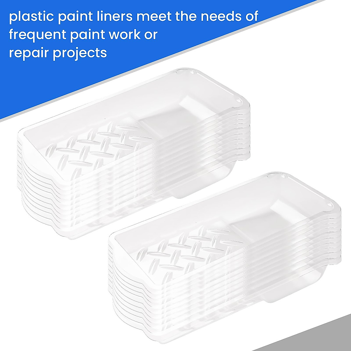 Mister Rui Paint Tray, 23 Pack 2 Inch Paint Tray with Liners, Disposable Paint Roller Trays with Roller Frame, Plastic Paint Tray Liners, Small Paint Trays for Painting