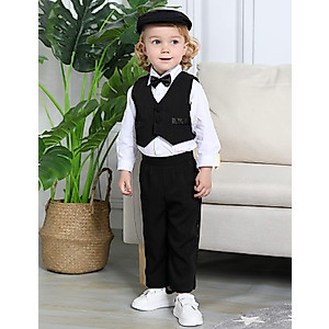 A&J DESIGN Baby Boy Outfit 12-18 Months Kids Gentleman Suits Black