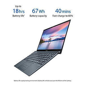 ASUS ZenBook 13 Ultra-Slim Laptop, 13.3” FHD NanoEdge Bezel Display, Intel Core i7-1165G7, 16GB LPDDR4X RAM, 1TB PCIe SSD, NumberPad, Thunderbolt 4, Wi-Fi 6, Windows 10 Home, Pine Grey, UX325EA-AH77