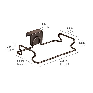 iDesign Classico Over The Cabinet Plastic Bag Holder for Kitchen, Pantry, Bathroom and More, 5.5" x 6.5" x 2", Bronze
