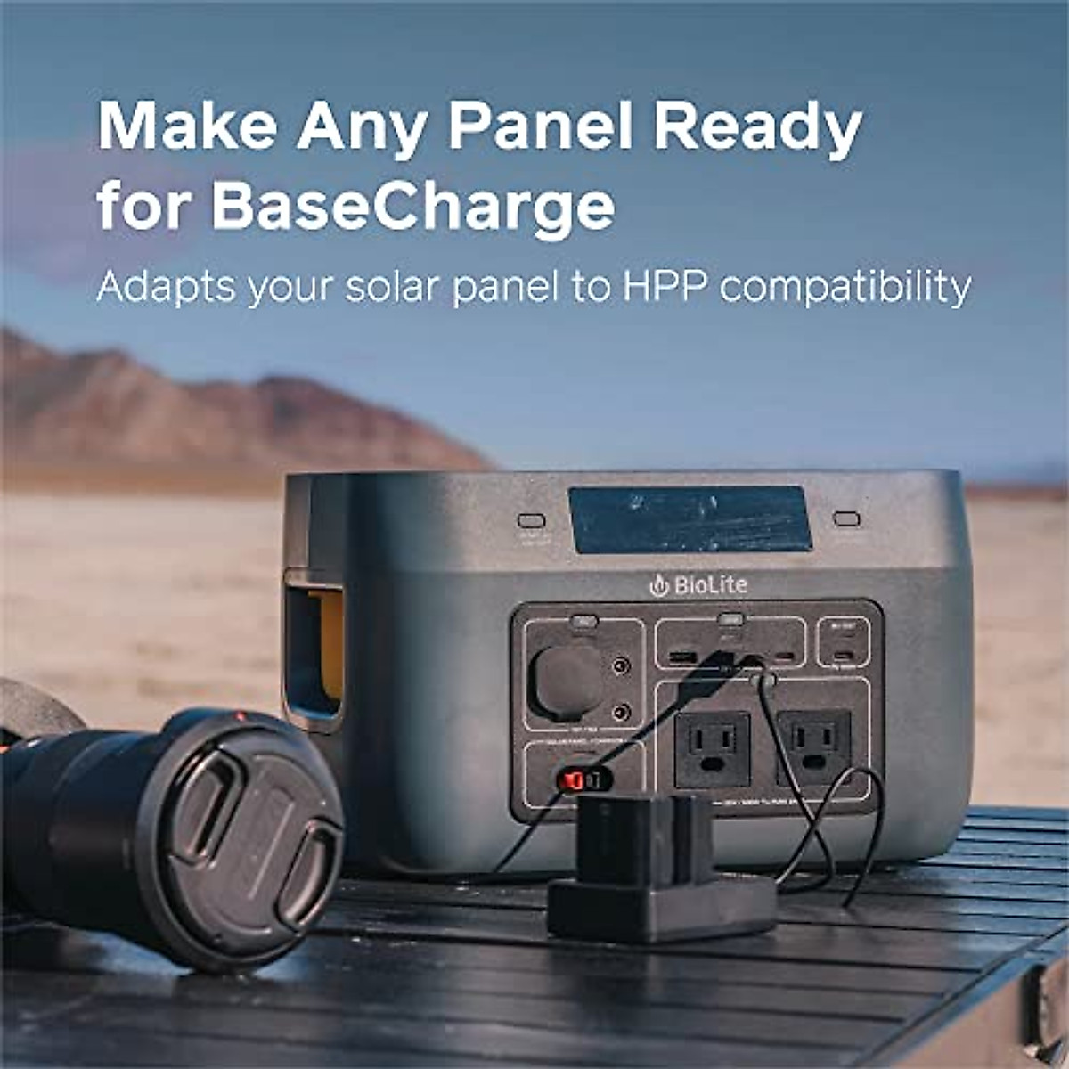 BioLite, Solar MC4 to HPP Adapter Cord, 15” for Solar Compatibility, Works with BaseCharge Power Stations