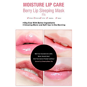 CARENEL Berry Lip Sleeping Mask 23g - Lip gloss and Moisturizers Long lasting Night Treatments Lip care balm Chapped cracked lips dry lips for girls, women and Men (Berry)