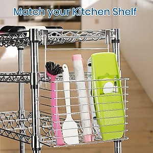 TreeLen 2PK- Kitchen Cabinet Organizer for Cutting Boards over the Cabinet Organizer Wall Door Mount Foil Holders Rack for Kitchen Bathroom Pantry-Shining Chrome