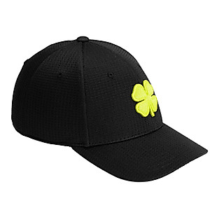 Black Clover Flex Waffle 7 Black S/M Hat with Neon Yellow Clover