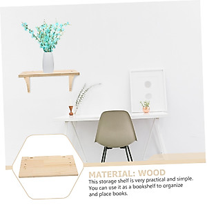 HAWILLOSCH 1 Set One-Word Partition Pictures Display Shelf Wall Mounted Shelf Picture Hanging Hooks Picture Hooks Tv Wall Hook Wall Storage Shelf Wall Mount Shelves Plant Beige Solid Wood