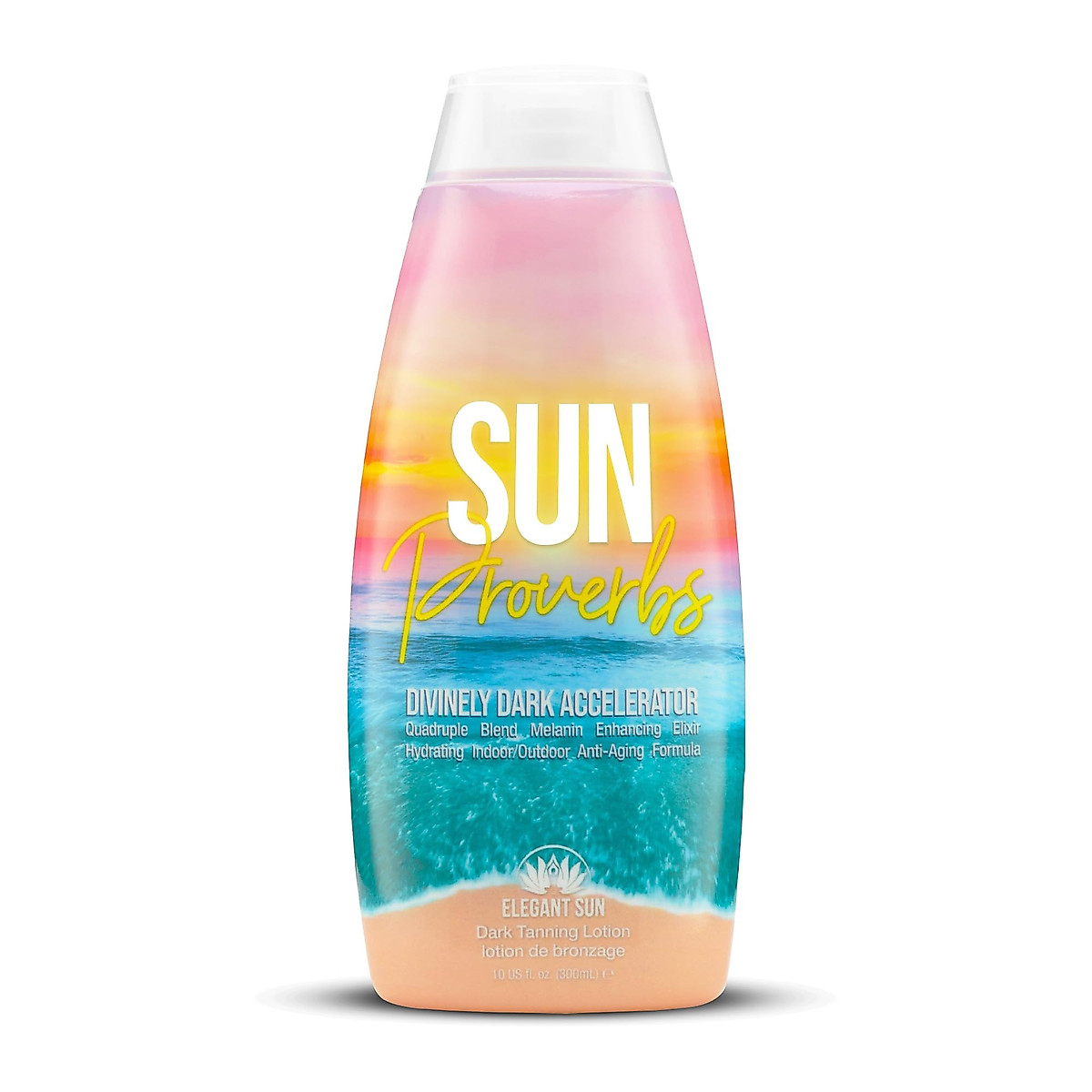 Sun Proverbs, Tanning Bed Lotion, Dark Tan Accelerator, Outdoor Indoor Tanning Lotion without Bronzer, No DHA White Tanning Lotion, Natural Bronzing Coconut Sun Kissed Lotion, by Elegant Sun