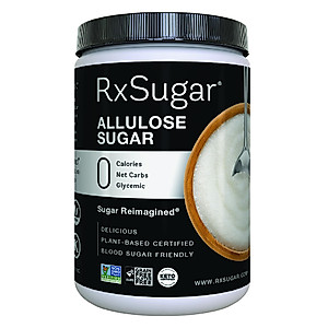 RxSugar Delicious Plant-Based Crystal Sugar, Allulose, 16 oz | Allulose sweetener | 0 Calorie, 0 Net Carbs, 0 Glycemic | Diabetes-Safe Natural Sugar | Keto Certified | Non-GMO Project Verified | Gluten-Free Certified