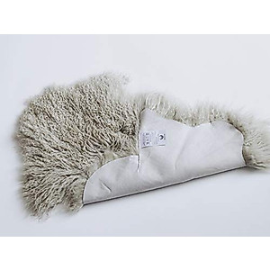 February Snow Deluxe Home Decorative Curly Fur Soft Plush 100% Real Genuine Mongolian (Tibetan) Lamb Wool Rug/Carpet/ (Grey)