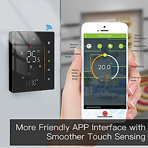 Professional Smart Thermostat,APP Control, WIFI,Programmable,Intelligent Temperature Control for Efficient Energy Usage,Remote Access,95 240VAC,Ideal for Electric Floor Heating