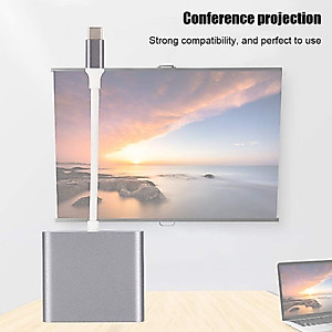 Type C to HDMI Hub Adapter Multi-Function 3 in 1 Hub Type C to HDMI Output HD Converter Adapter Dock Station(Gray)