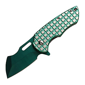 MASALONG kni215 Ultra Mini Folding Pocket Knife D2 Blade, TC4 Titanium Handle folding knife (green)