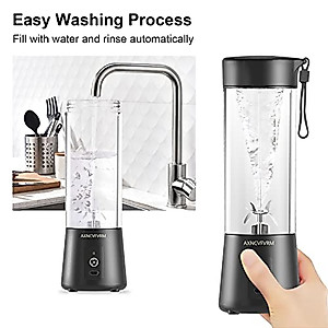 Portable Blender Juicer, 4000mAh Personal High Speed Smoothie Blender USB Rechargeable Fruit Mixing Machine for Protein Shakes and Smoothies, Baby Food