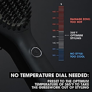 ghd Glide Hot Air Hair Brush ― Professional Smoothing Blow Dryer, Ceramic Hair Straightener, Styler, and Blow Dry Brush ― Black