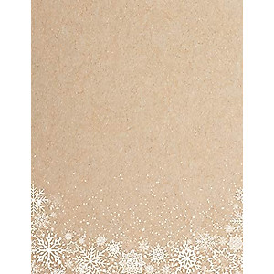 Great Papers! White Snowflakes Letterhead, 8.5" x 11", 80 Count (2019116), Brown, white, 80 Sheets