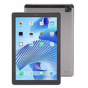 Gray Tablet, 10.1 Inch Reading Tablet, 4GB RAM 64GB ROM, 5000mAh Battery, Dual Camera, 3 Game Card Slots (US Plug)