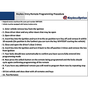 KeylessOption Keyless Entry Remote Control Car Key Fob Transmitter Alarm for Suzuki SX4 07-09, Grand Vitara 06-12 KBRTS005