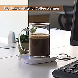 HORLIMER 16 oz Glass Coffee Mugs Set of 6, Clear Coffee Cup with Handle for Tea Cappuccino Latte Milk Juice Hot Beverages