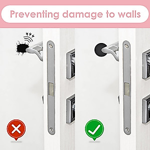 6PCS Door Stoppers Wall Protector Door Handle Bumper Door Knob Bumper Cover Door Stopper Self-Adhesive Silencer for Cabinet Furniture Home Office Glass Table Door Protectors