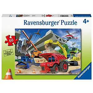 Ravensburger Construction Trucks 60 Piece Jigsaw Puzzle for Kids - 05182 - Every Piece is Unique, Pieces Fit Together Perfectly