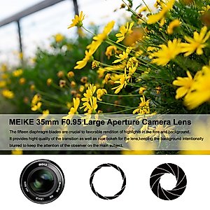 Meike 35mm f0.95 RF-Mount Fixed Manual Focus Lenses Large Aperture APS-C Lens Compatible with Canon EOS-R EOS-RP R5 R5C R6 R7 R10 Mirrorless Camera
