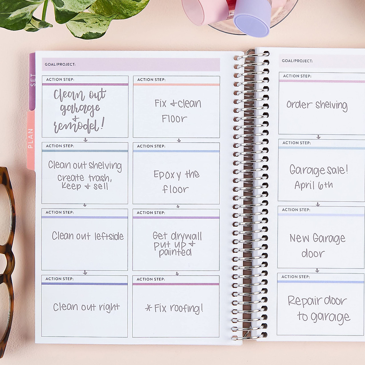 A5 Coiled Productivity Planner | All-in-One Project Checklists, Habit & Progress Trackers, Monthly Check-in's, Organizer & Journal | 160 pages, 80 lb. Mohawk Premium Paper, Designed by Erin Condren