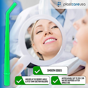 100 Large Dental Surgical Aspirator Aspirating Green Suction Tips, 1 4 Inch Diameter, 4 Bags of 25