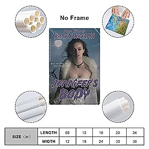 Classic Retro Horror Comedy Movie Jennifer's Body Poster Hanging Poster Canvas Wall Art Decor Home Frame Hanger Posters Scroll Mural 12x18inch(30x45cm)
