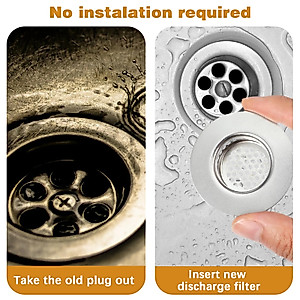 3pcs Bathroom Sink Strainer Bathtub Hair Catcher Bathroom Sink Drain Cover Stainless Steel Sink Strainer Bath Tub Hair Catcher Mesh Sink Strainer for Kitchen Fit Hole Size from 1.25" to 1.60"