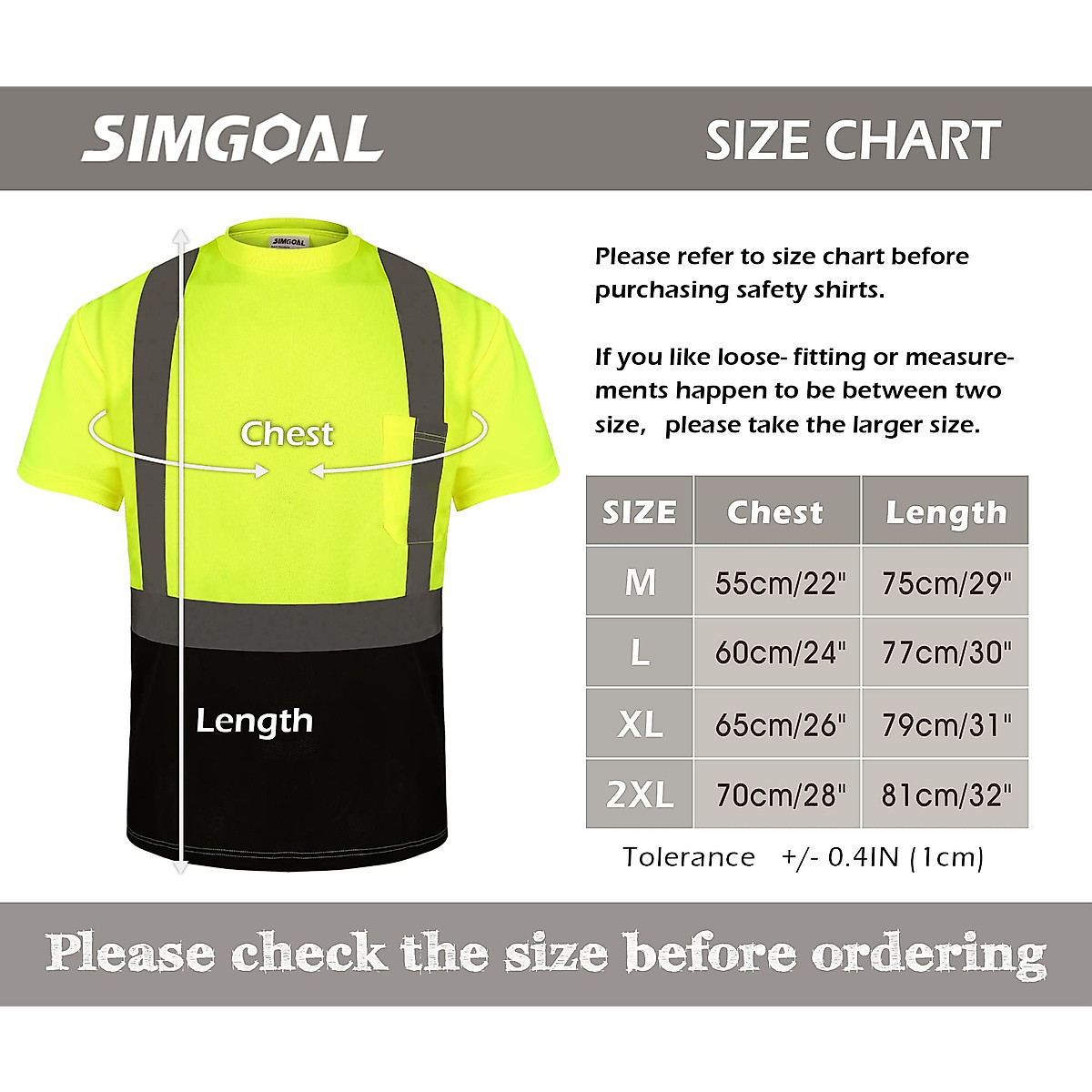 SIMGOAL High Visibility Short Sleeve Safety Shirt,3 Packs Yellow&Black,XXL,Breathable Unisex 360°Reflectivity Short Sleeve T Shirt with Front Pocket for Work Volunteer Guard Construction,Fast Dry