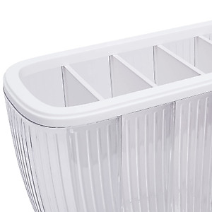 Kaibrite 6-Grid Rice Dispenser Dry Food Dispenser Multi-function Separate Grain Storage Container Automatic Rice Bucket with Lids&Cup