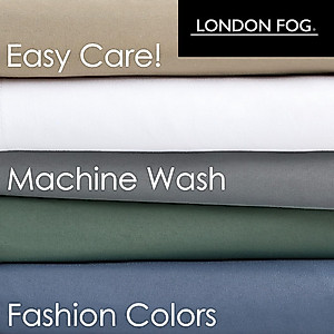 London Fog Garment Washed Solid Duvet Set Green Microfiber 3-Piece Full/Queen Duvet Set, Solid Themed, Adult and Teen, Oeko-TEX Certified