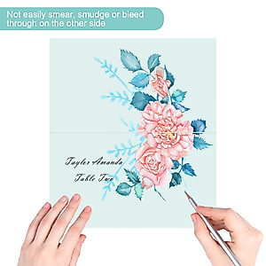 Place Cards for Table Setting, 120 Pack Table Name Tent Cards, Floral Blank Seating Place Cards for Weddings, Food Buffet, Parties, Dinner Table, Christmas, Thanksgiving