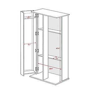 Espresso Grande Locking Media Storage Cabinet with Shaker Doors
