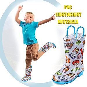 Disney Toy Story Kids PVC Waterproof Rainboots - Woody, Buzz Lightyear, Aliens, Hamm, Rex and Slinky Dog - Size 8 Toddler