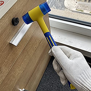 Rubber Mallet Hammer,KAIHAOWIN 30mm Rubber Mallet Rubber Hammer Small Rubber Mallet Double-Faced Soft Hammer with Ergonomic Shaped Anti-Shock/Slip Handle for Jewelry Leather Crafts Woodworking Camping