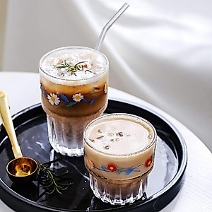 Hemoton 4PCS Romantic Water Glasses Drinking Glasses Tumblers Vintage Glassware for Juice Beverage Beer Cocktail Red