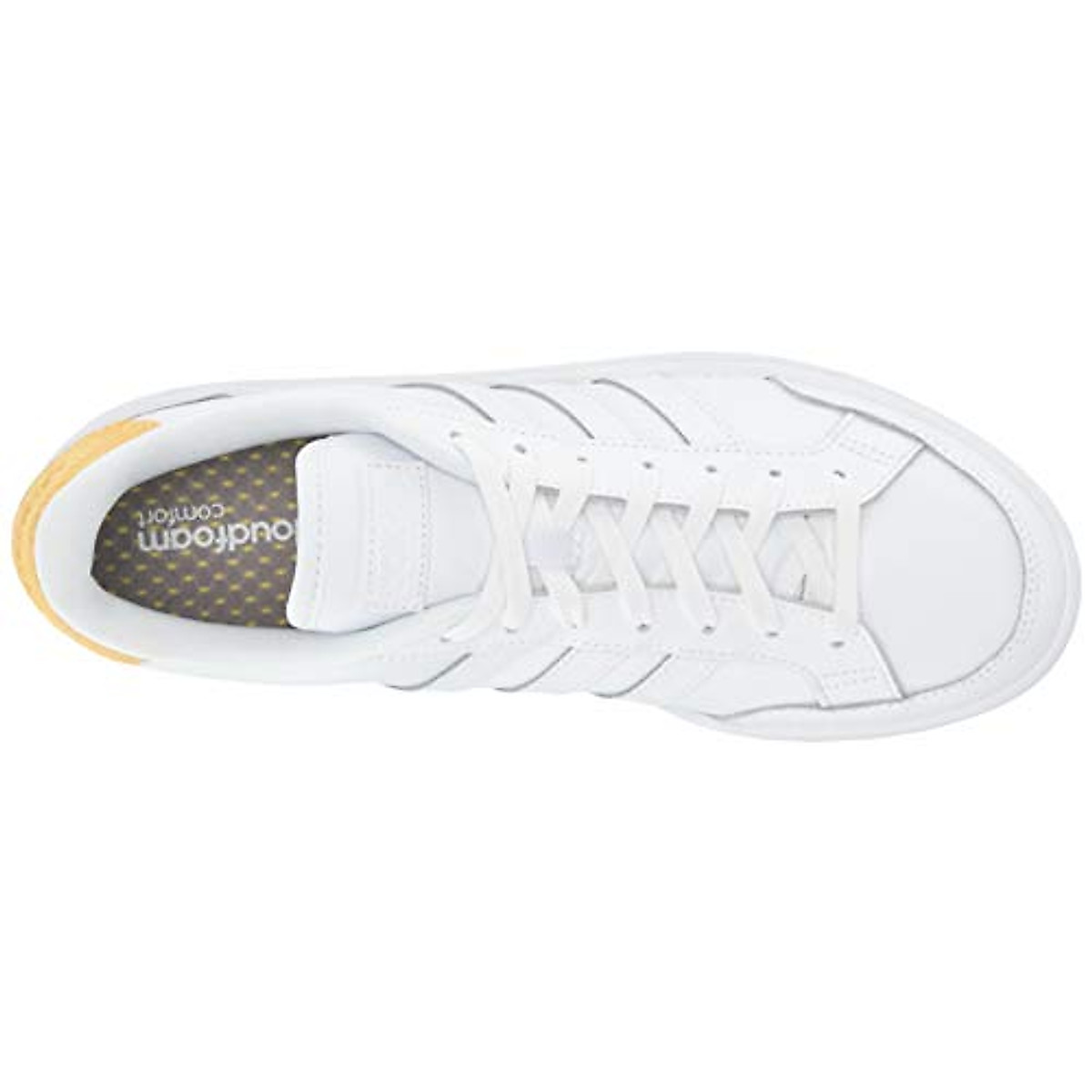 adidas Women's Grand Court SE Tennis Shoe, White/White/Orange tint, 8.5