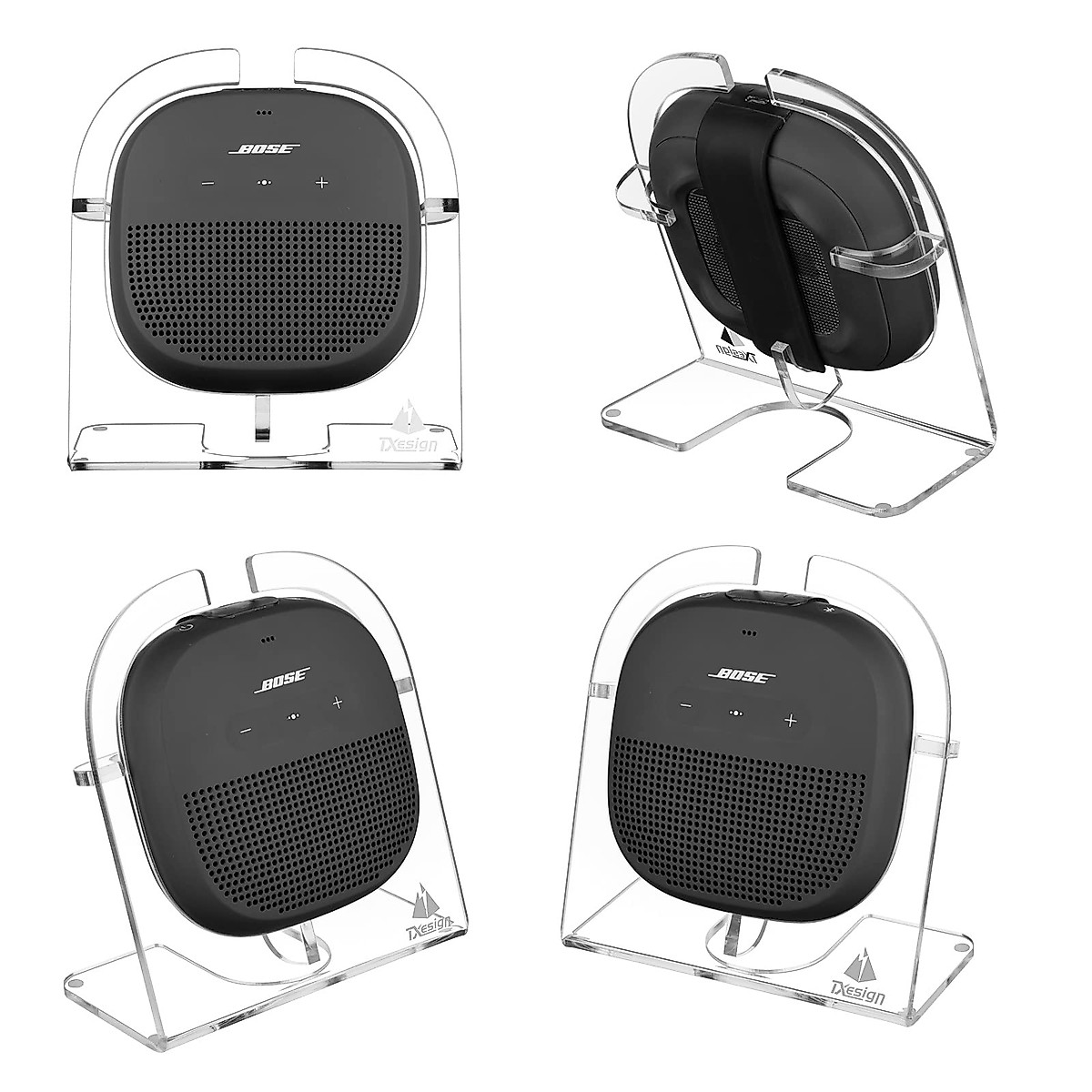 TXEsign Desktop Stand for Bose SoundLink Micro Portable Speaker, Acrylic Speaker Stand Holder Shop Display Stand Table Stand Holder Anti-Slip Base Stand (Transparent)