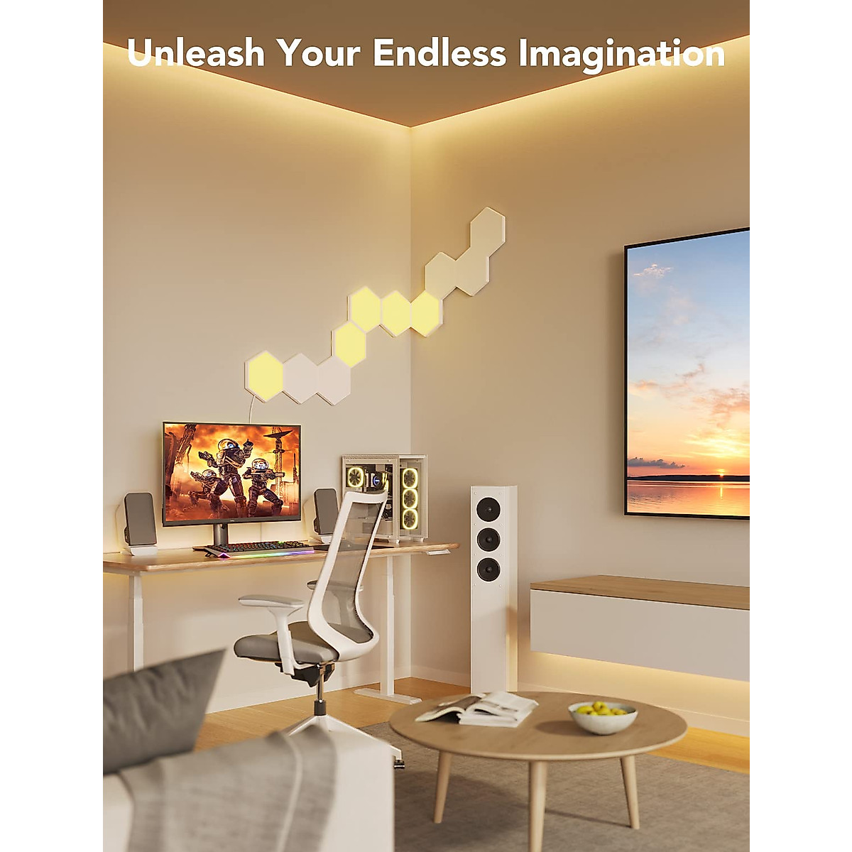 Govee Glide Hexa Light Panels, RGBIC LED Hexagon Wall Lights, Wi-Fi Smart Home Decor Creative Lights with Music Sync, Works with Alexa Google Assistant for Living Room, Bedroom, Gaming Rooms,10 Pack