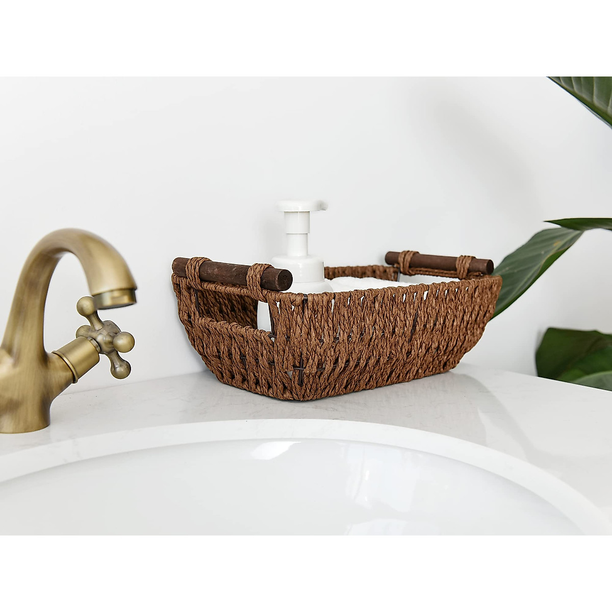 StorageWorks Round Paper Rope Storage Baskets