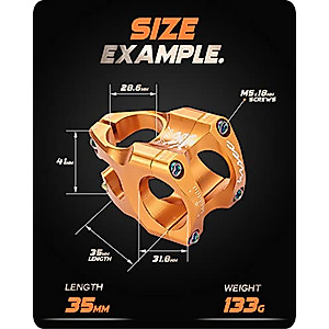 Bike Stem 35mm Short MTB Handlebars Riser Ultra-Light CNC Aluminum Alloy 31.8*28.6mm For Mountain bike Enduro Trail AM XC FR DH Bicycle Parts (Black)